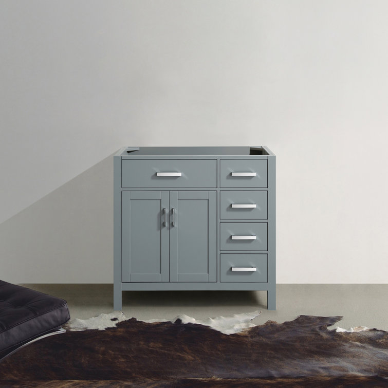 Winston Porter Petrel Left Offset 36" Single Bathroom Vanity Base Only | Wayfair